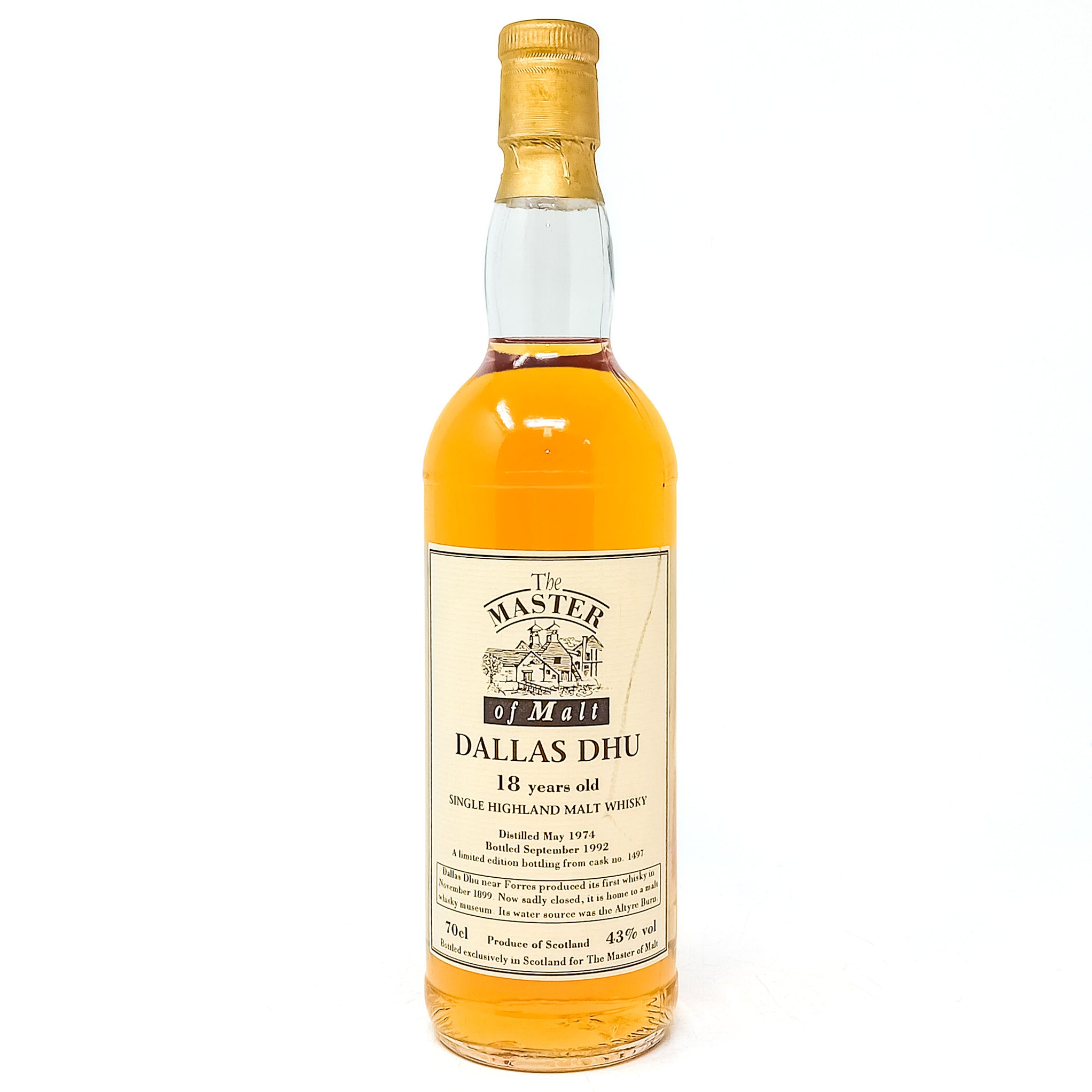 Dallas Dhu 1974 18 Year Old Master of Malt Single Malt Scotch Whisky,