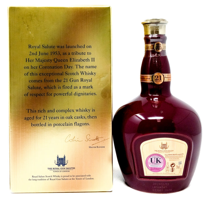 Royal Salute 21 Year Old Ruby Flagon Blended Scotch Whisky, 70cl, 40% ...