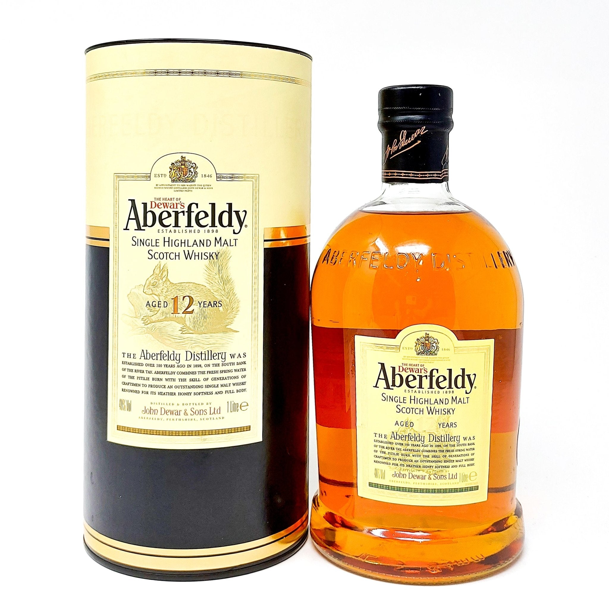 Aberfeldy 12 Year Old Single Malt Scotch Whisky, 1L, 40% ABV